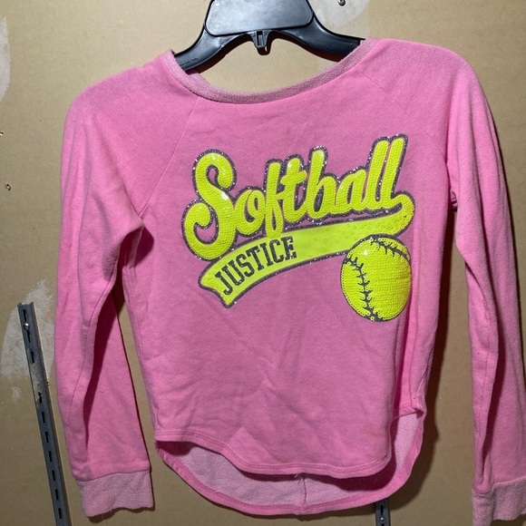 Justice | Shirts & Tops | Justice Pink And Yellow Long Sleeve Softball ...